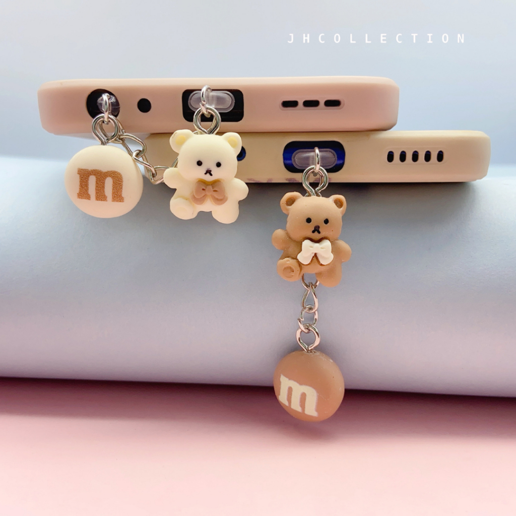 Jual Penutup Lubang Cas HP Android&iPhone Earphone Motif Bear Penutup ...