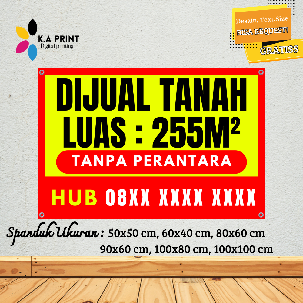 Jual Cetak Spanduk Banner MMT Plang Tanah Dijual Rumah Dijual SHM Rumah ...
