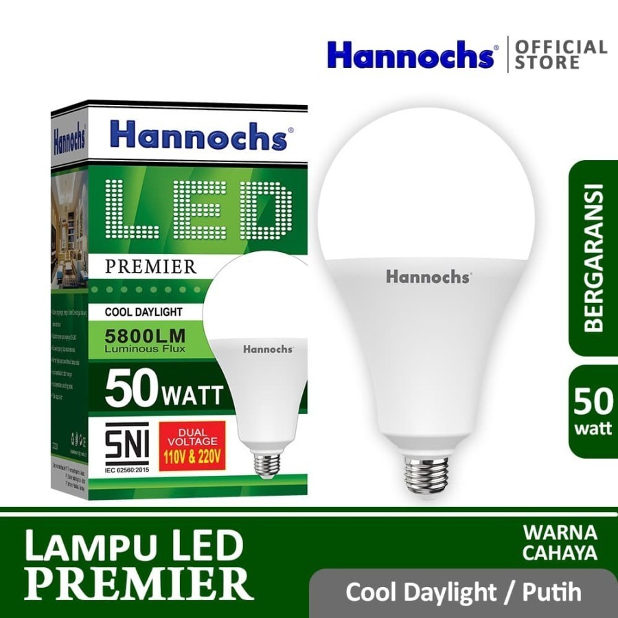 Jual Lampu LED Premier 50w 50watt Hannochs Hemat Energy | Shopee Indonesia