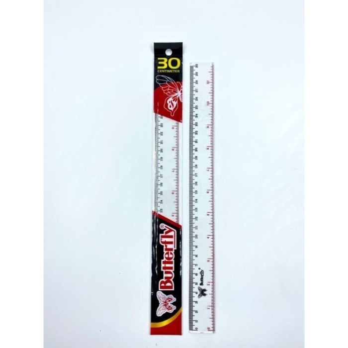 Jual Penggaris Mika Plastik Butterfly 30 cm | Shopee Indonesia