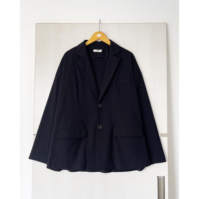 Jual sample loose oversized blazer black | Shopee Indonesia
