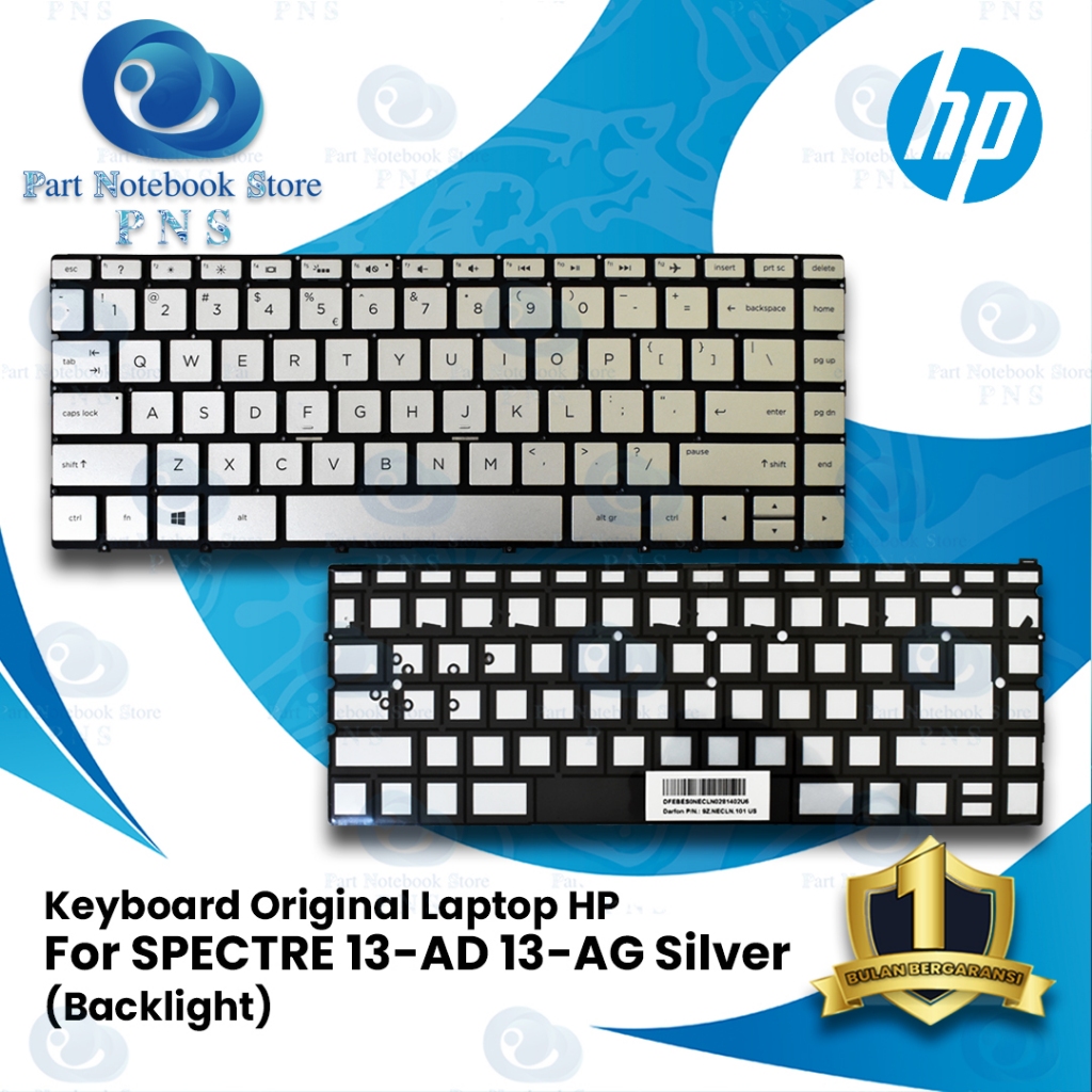 Jual Keyboard Laptop Original HP Spectre 13-AD 13-AG Backlight (Silver ...