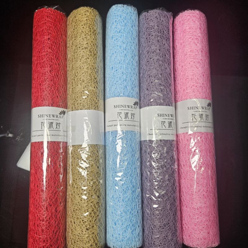 Jual Flower Wrapping Paper Roll Jaring Spider Mesh Kertas Buket Kain ...