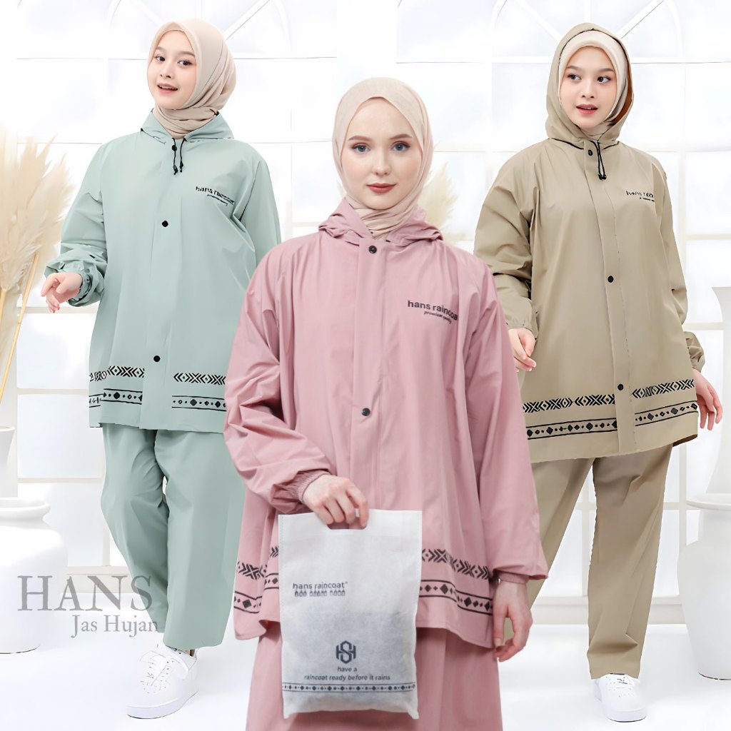 Jual Jas Hujan Pria Wanita Dewasa Setelan Jaket Dan Celana Tebal HANS Warna Pastel | Shopee ...