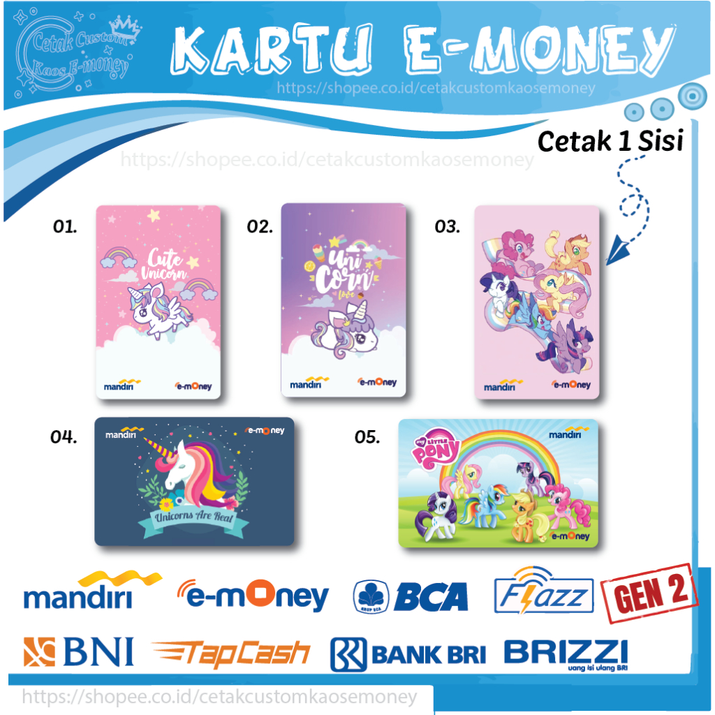 Jual KARTU E MONEY E TOLL KARTUN LITTLE PONY KUMPULAN EMONEY MANDIRI ...