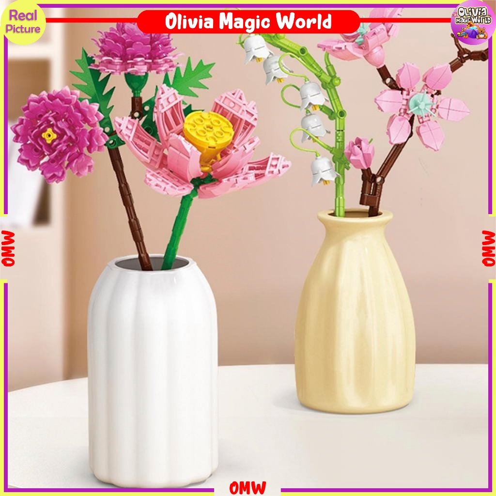 Jual Mainan Bricks Flower Bucket Florist Bunga Toys Bunga Untuk Hadiah ...