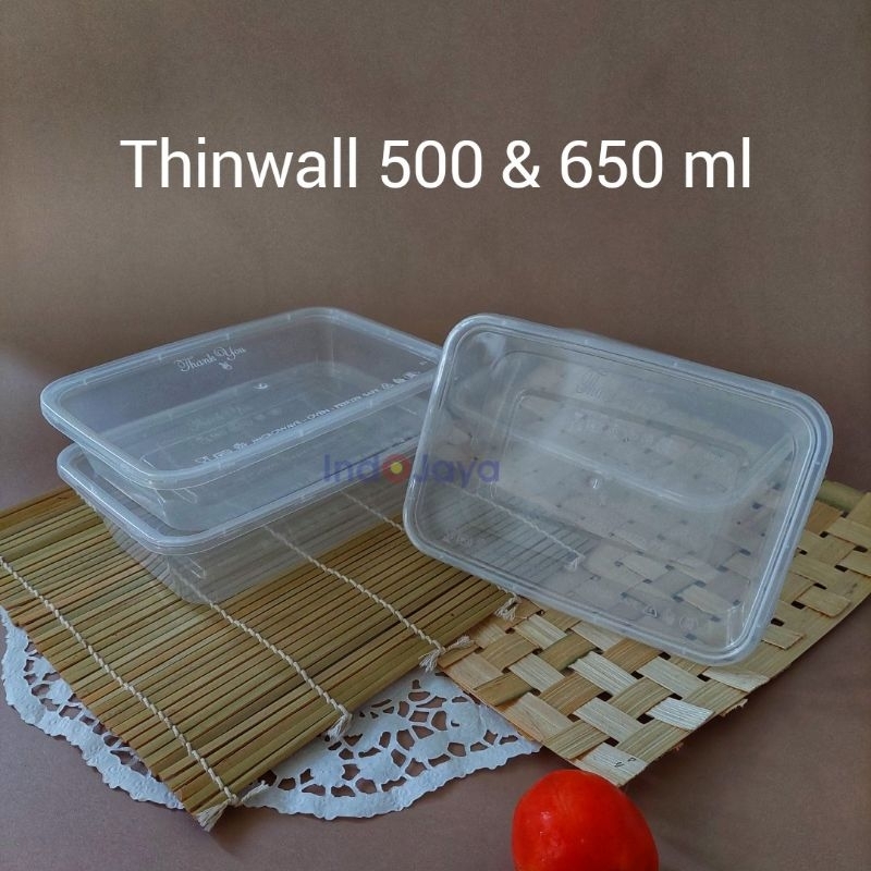 Jual THINWALL / KOTAK / THINWALL KOTAK / KOTAK MAKAN / RECTANGLE 500 ML & 650 ML ISI 25 PCS PER ...