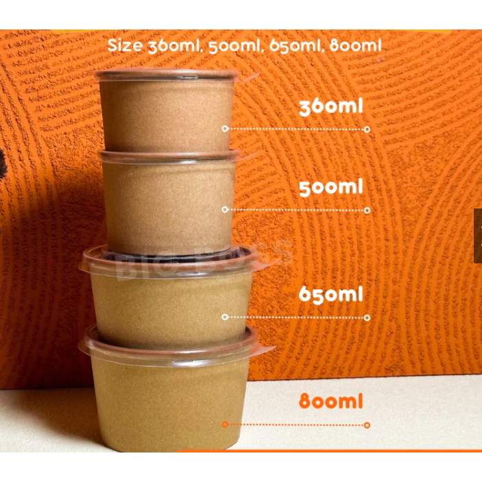 Jual [ISI 25PCS] Indoku Paper Bowl Kraft Coklat Laminasi / Mangkok Kertas / Paper Rice Bowl ...