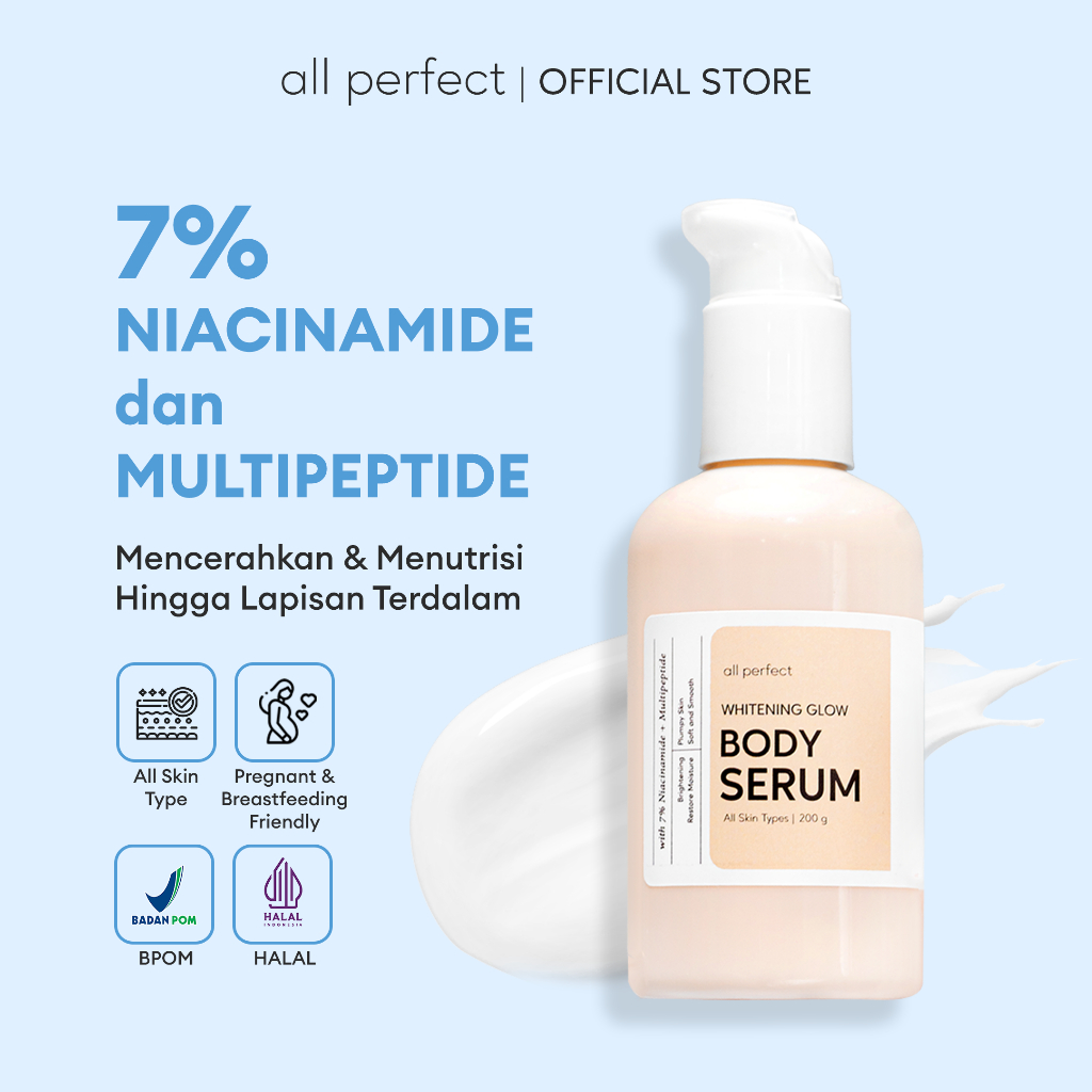 Jual All Perfect Whitening Glow Body Serum With 7% Niacinamide + Multipeptide 200ml | Serum ...