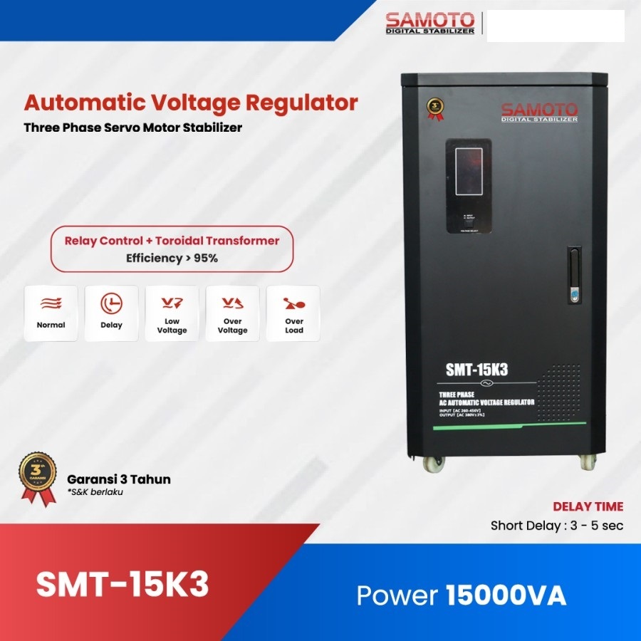 Jual Digital Stabilizer Samoto Stavol Listrik Three Phase 15000VA AVR ...