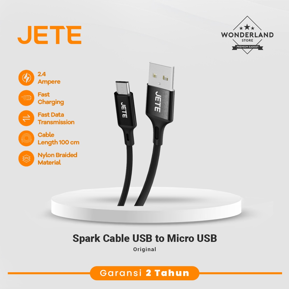 Jual JETE Kabel Data Micro USB Spark Series Support Fast Charging Micro ...