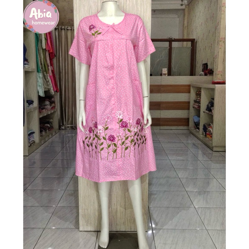 Jual Daster Katun Jepang Bordir Khas Malang - Busui Friendly (Pink ...