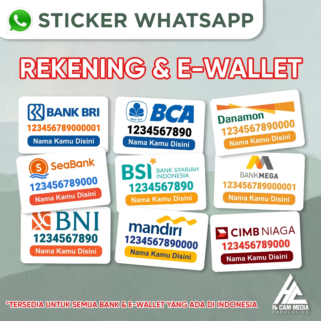 Jual Stiker Whatsapp Rekening Bank dan E-wallet | Shopee Indonesia