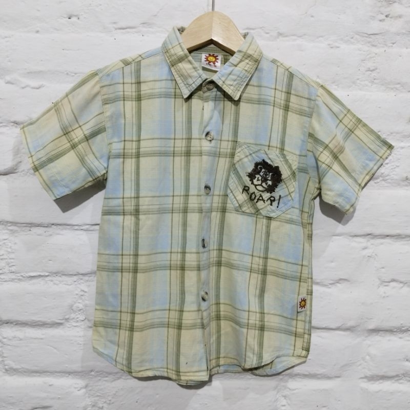 Jual KEMEJA ANAK LITTLE M USIA 4-5 TAHUN LENGAN PENDEK KOTAK KOTAK ...