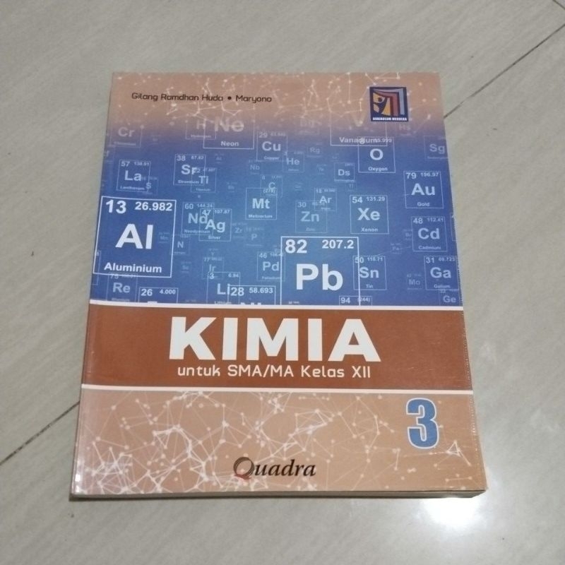Jual BUKU ORI BUKU KIMIA KELAS 3 SMA PENERBIT QUADRA KURIKULUM MERDEKA ...
