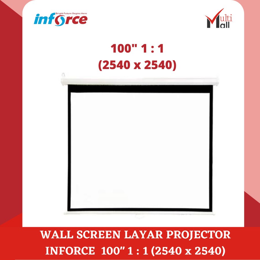 Jual Layar Proyektor / Screen Projector 100" 1 : 1 Manual Gantung ...