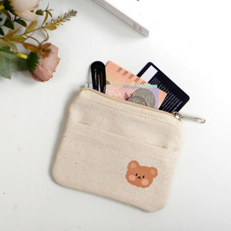 Jual SANDAE Korean Canvas Mini Pouch | Dompet Wanita Kanvas Cute Korean ...