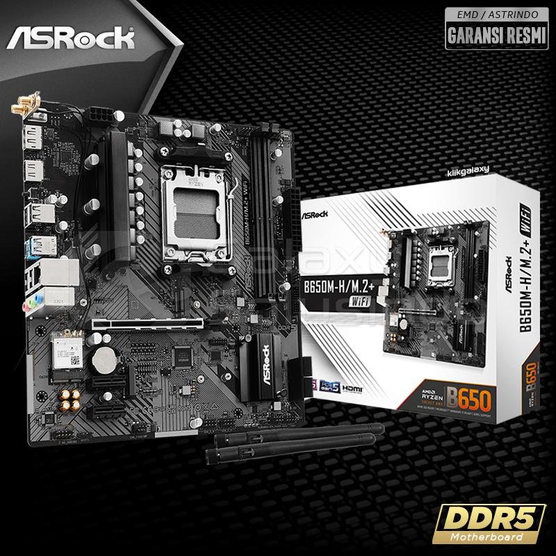Jual Asrock B650M-H/M.2+ WiFi - AMD B650 DDR5 AM5 Motherboard | Shopee Indonesia