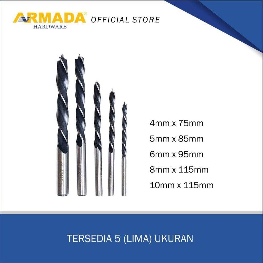 Jual ARMADA Mata Bor Kayu (4, 5, 6, 8, 10 mm) Mata Bor Balok Kayu Mata ...