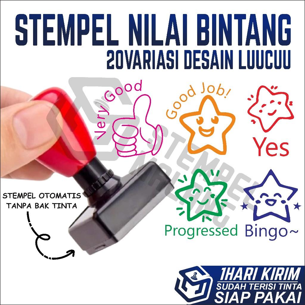Jual STEMPEL NILAI GURU LUCU TK/PAUD/STAMPEL REWARD OTOMATIS 22×22 ...