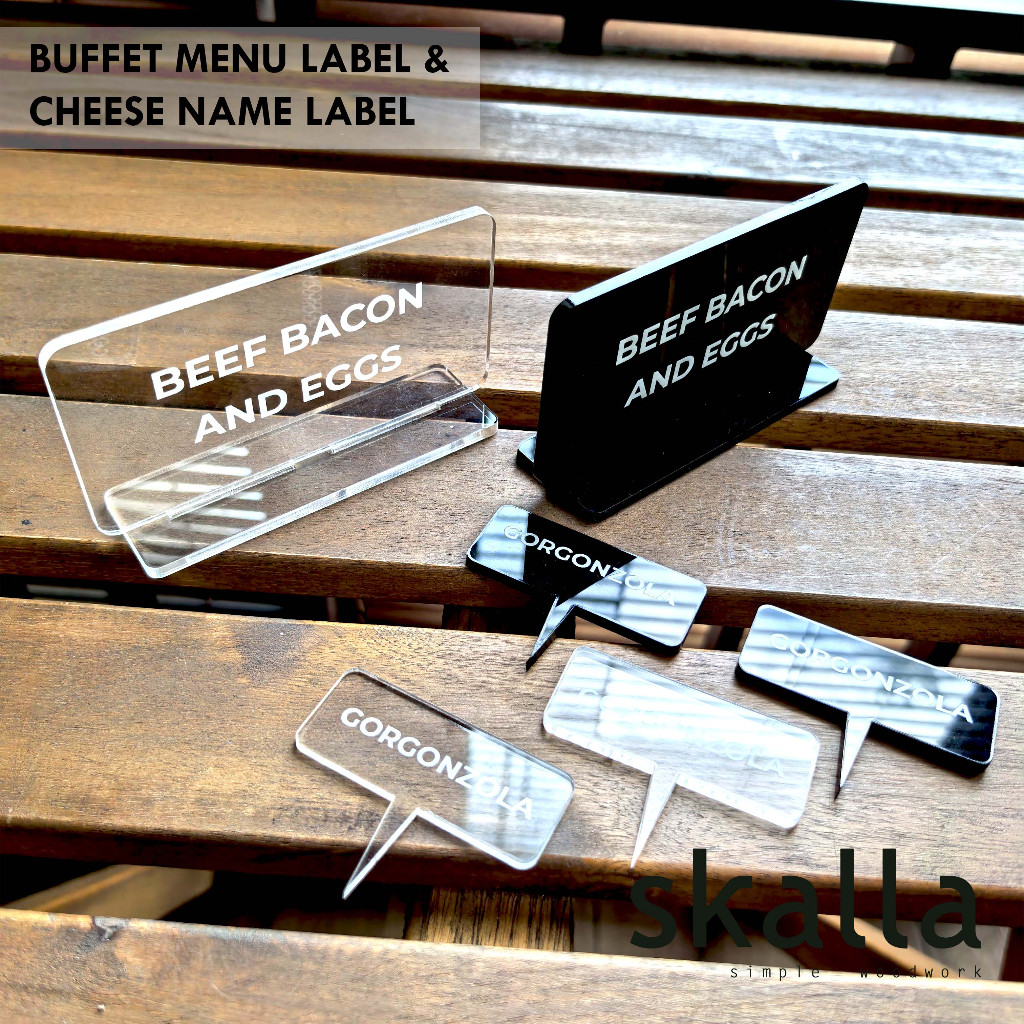 Jual Buffet Menu label nama makanan breakfast sarapan cheese label ...