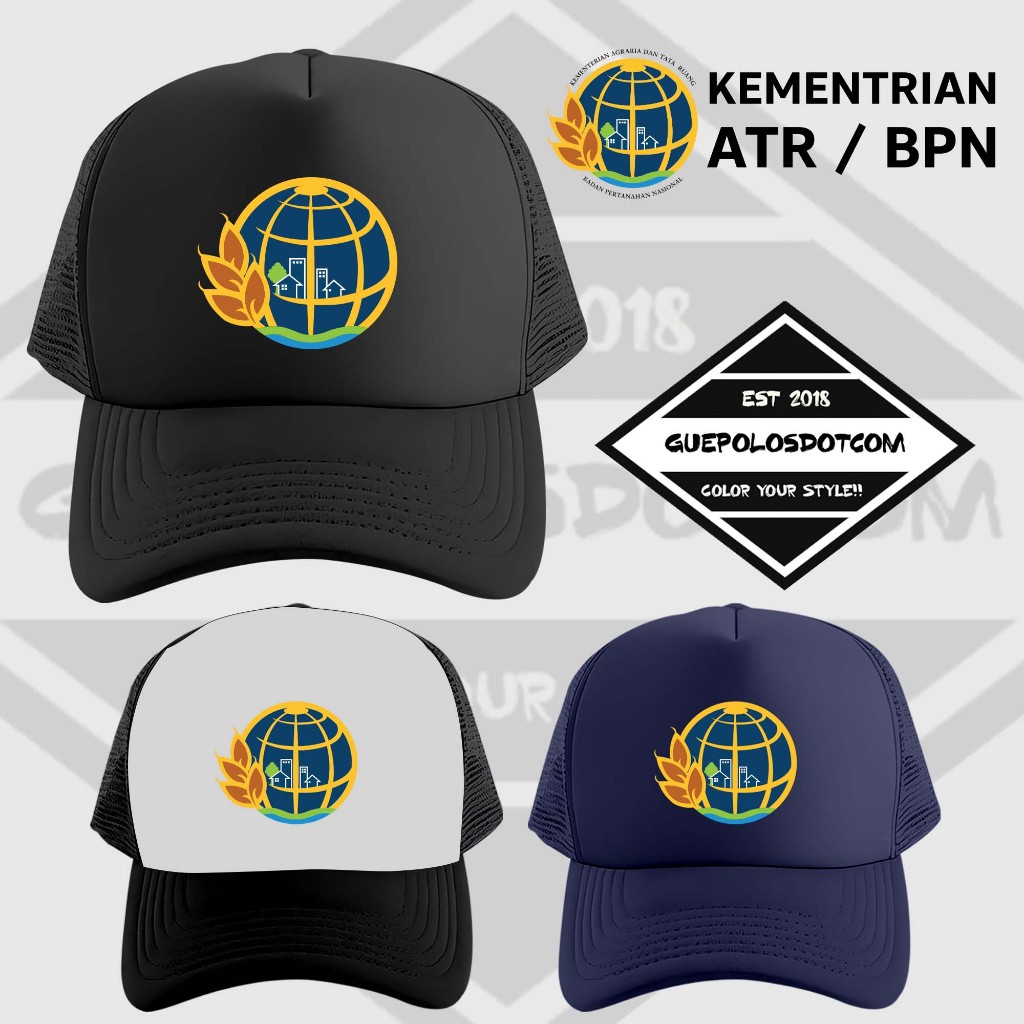 Jual TOPI JARING TRUCKER LOGO KEMENTERIAN ATR/BPN - Topi jaring logo ...
