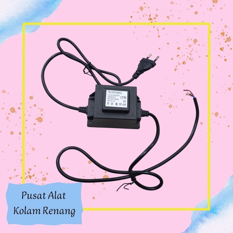 Jual Trafo Lampu Kolam 15 Watt 12 Volt Model Waterproof Aman Dari ...