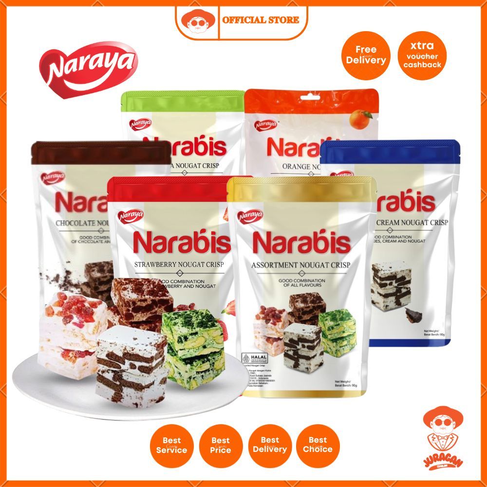 Jual Naraya Narabis 90g Assorment Nougat Crisp Narabis Coklat Strawbery ...