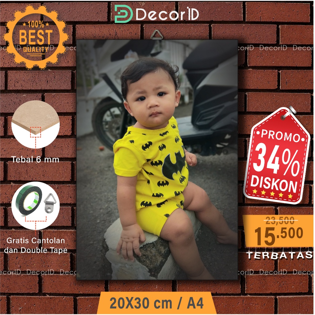 Jual Cetak Foto Custom Hiasan Dinding Frameless 10R 20x30 Kayu MDF 6mm ...
