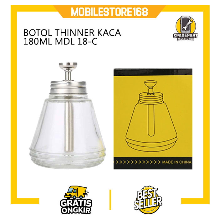 Jual BOTOL THINNER / TEMPAT THINNER KACA UKURAN 180 ML MODEL 18-C | Shopee Indonesia