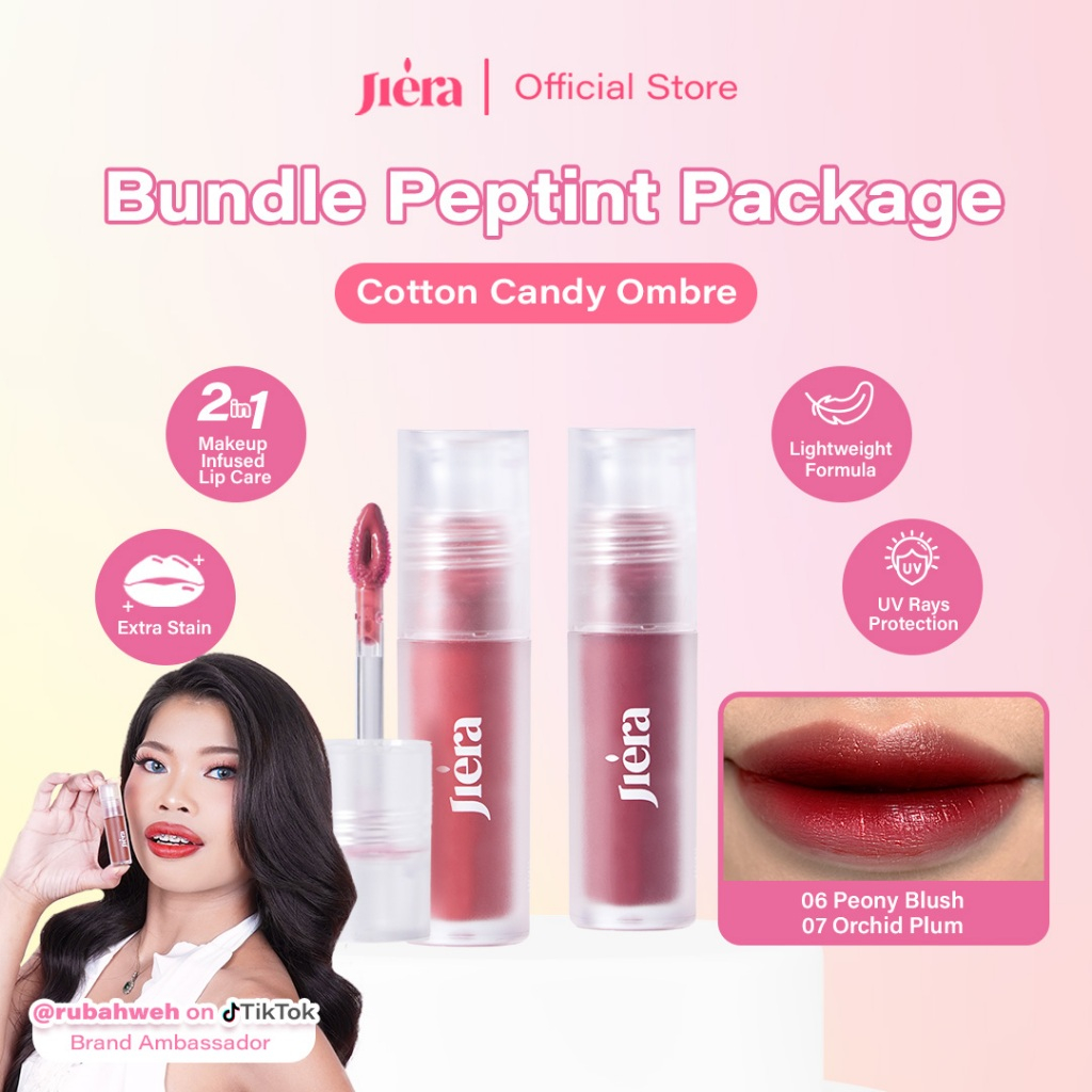 Jual [OMBRE NEW SHADE] JIERA Lip Peptint Package Ombre 2 Shade - 2 in 1 ...