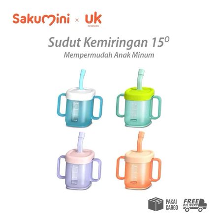 Jual Sakumini Curve Straw Cup Training 200ml - Gelas Minum Sedotan Anak Gelas Minum Anak Anti ...