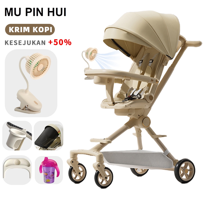 Jual MU PIN HUI Stroller Bayi Kereta Dorong Bayi 2 Arah Traveling Dilipat (Bisa Duduk Dan ...