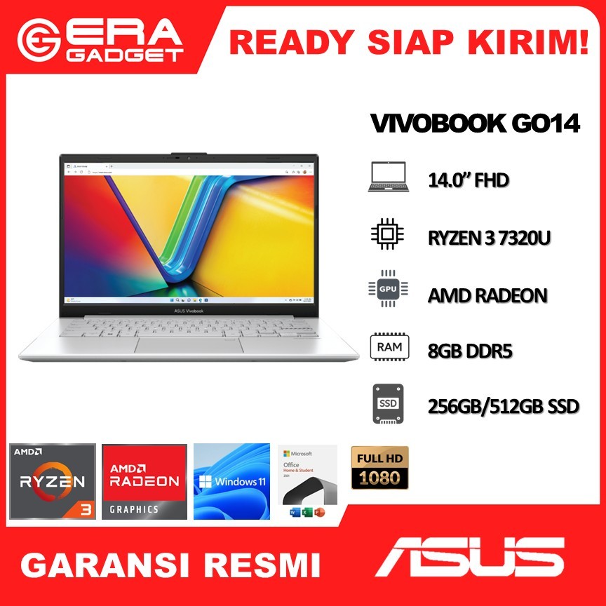 Jual Asus Vivobook GO 14 E1404FA Ryzen 3 7320 8GB 256GB W11+OHS 14.0FHD ...