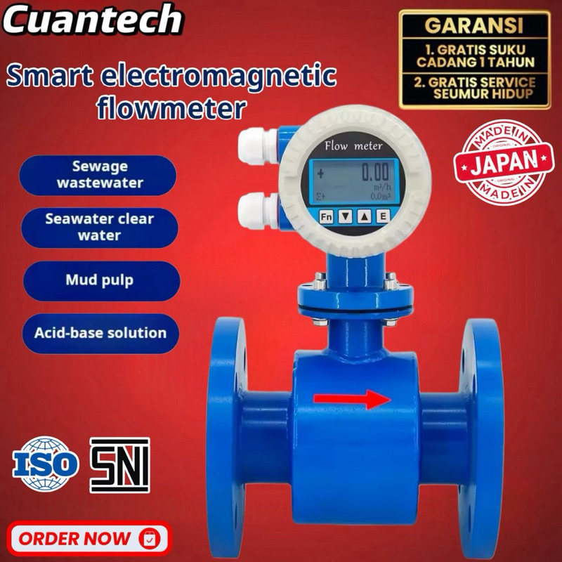 Jual Flowmeter Electromagnetic DN100 4"Inch Flow Meter Electromagnetic DN 100 Meteran Air ...