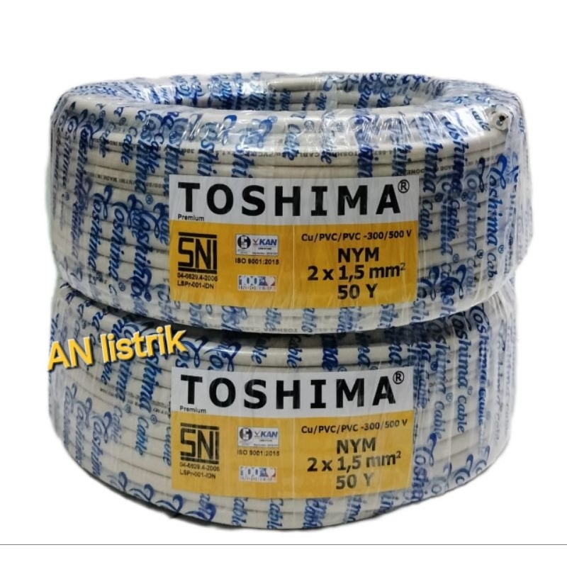 Jual Kabel NYM 2x1.5mm Toshima 50Y - Kabel Listrik 2x1,5mm Toshima 50Y - Kabel Kawat 2x1.5 ...