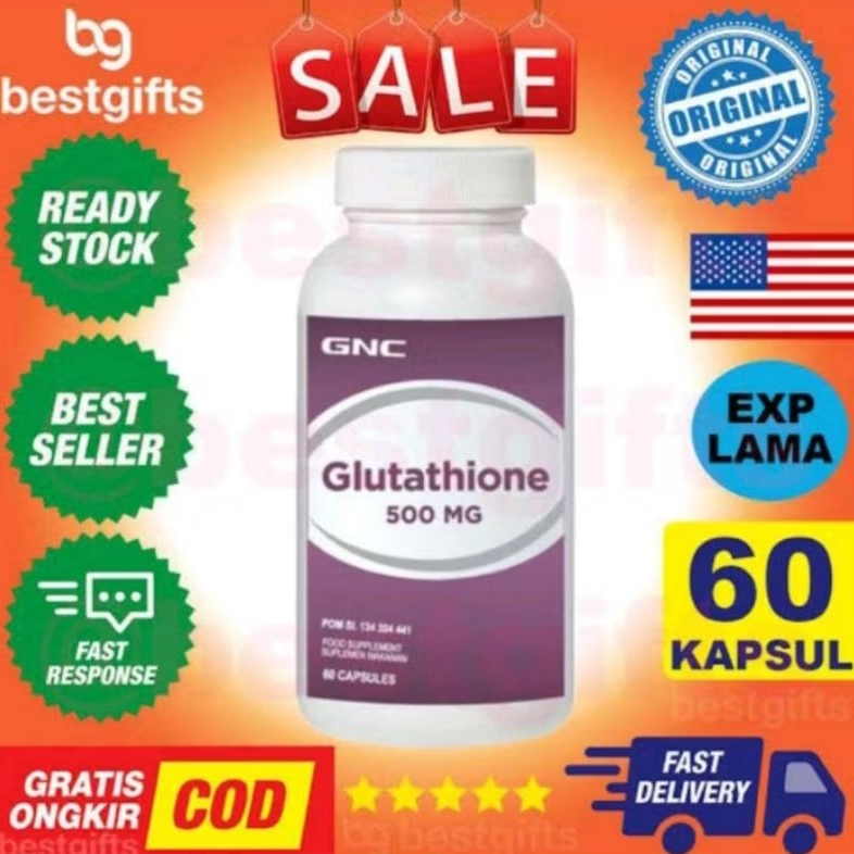 Jual GNC L GLUTATHIONE KAPSUL WHITENING 500 MG + COLLAGEN MEMUTIHKAN TUBUH PIGMENTASI FLEK ...