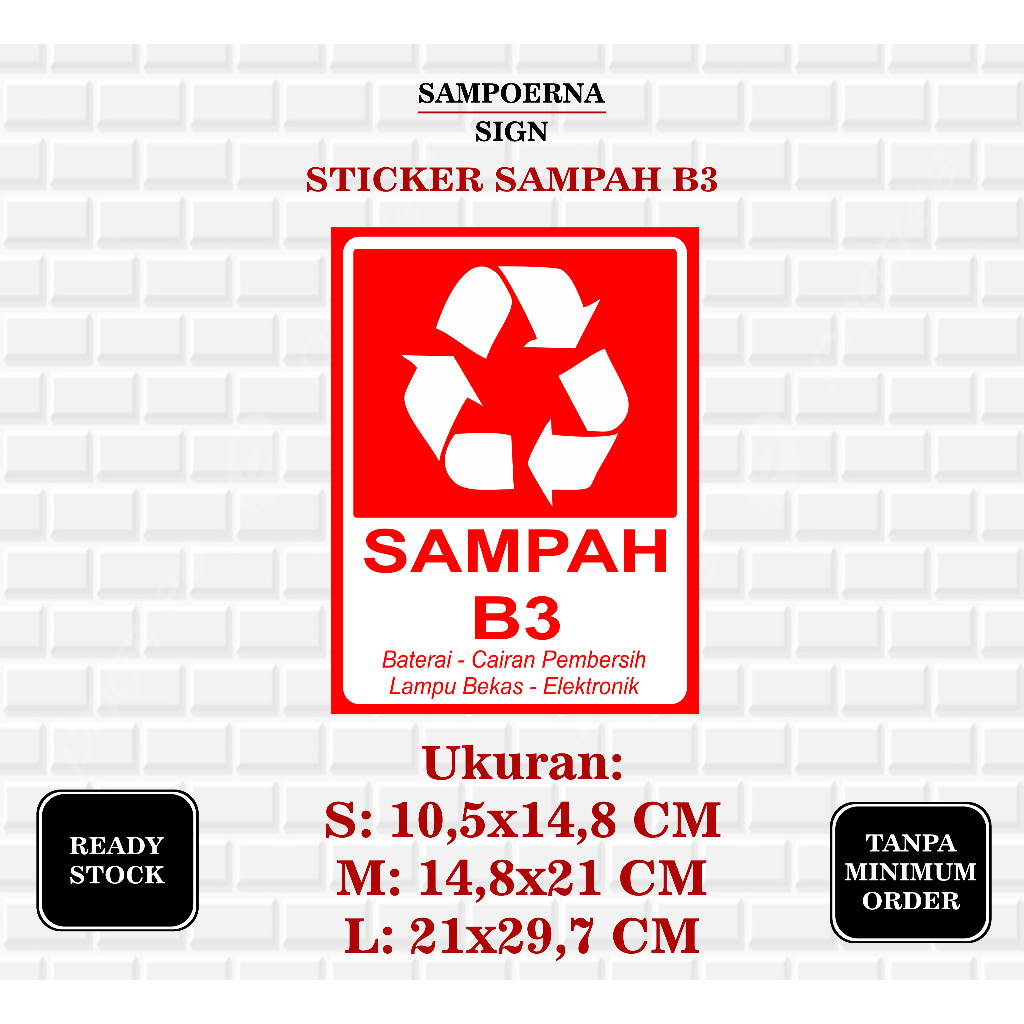 Jual Sign Sticker limbah b3 / Sign Sticker sampah b3 / stiker sampah b3 ...