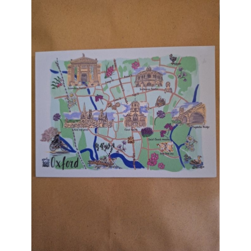 Jual kartu pos peta oxford/england map postcard | Shopee Indonesia