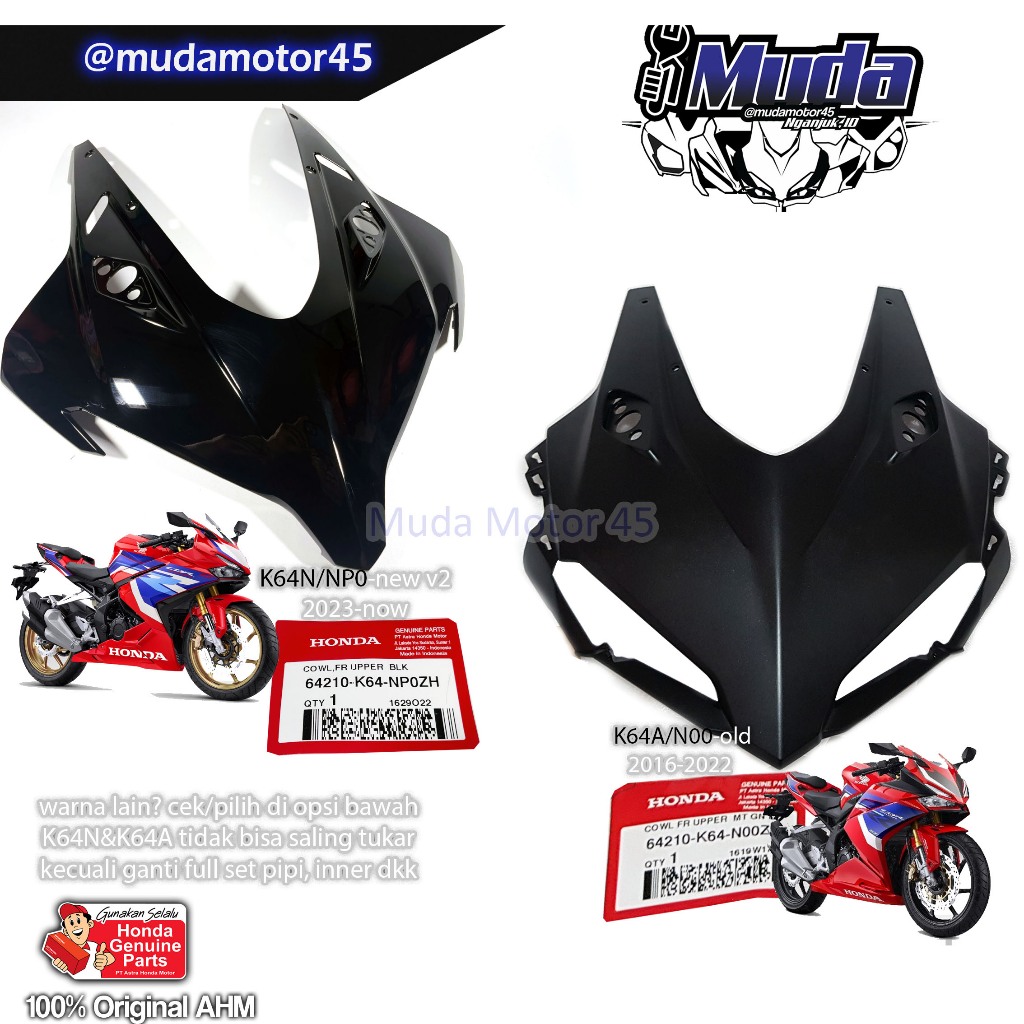 Jual COVER BODY DEPAN CBR250RR K64A K64N 2017 2023 HITAM DOFF MERAH ...