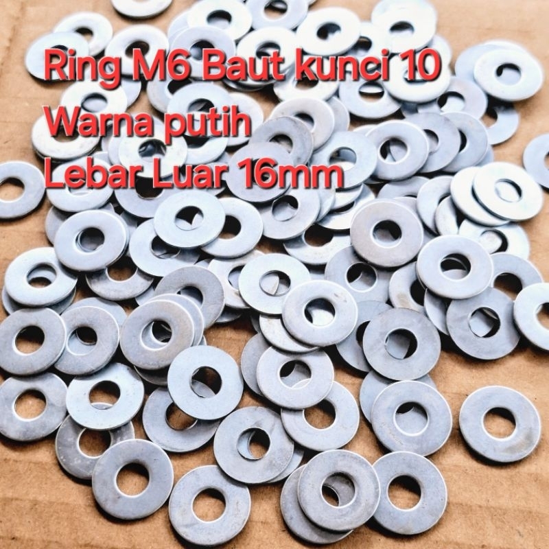 Jual Ring plat M6 putih Per 1 KG Ring baut kunci 10. | Shopee Indonesia