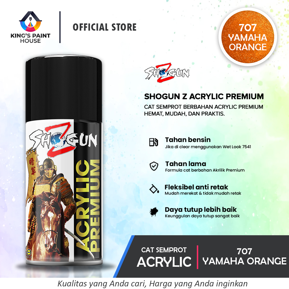 Jual CAT PILOX Shogun Z Acrylic Premium Spray Paint Yamaha Orange 707 ...