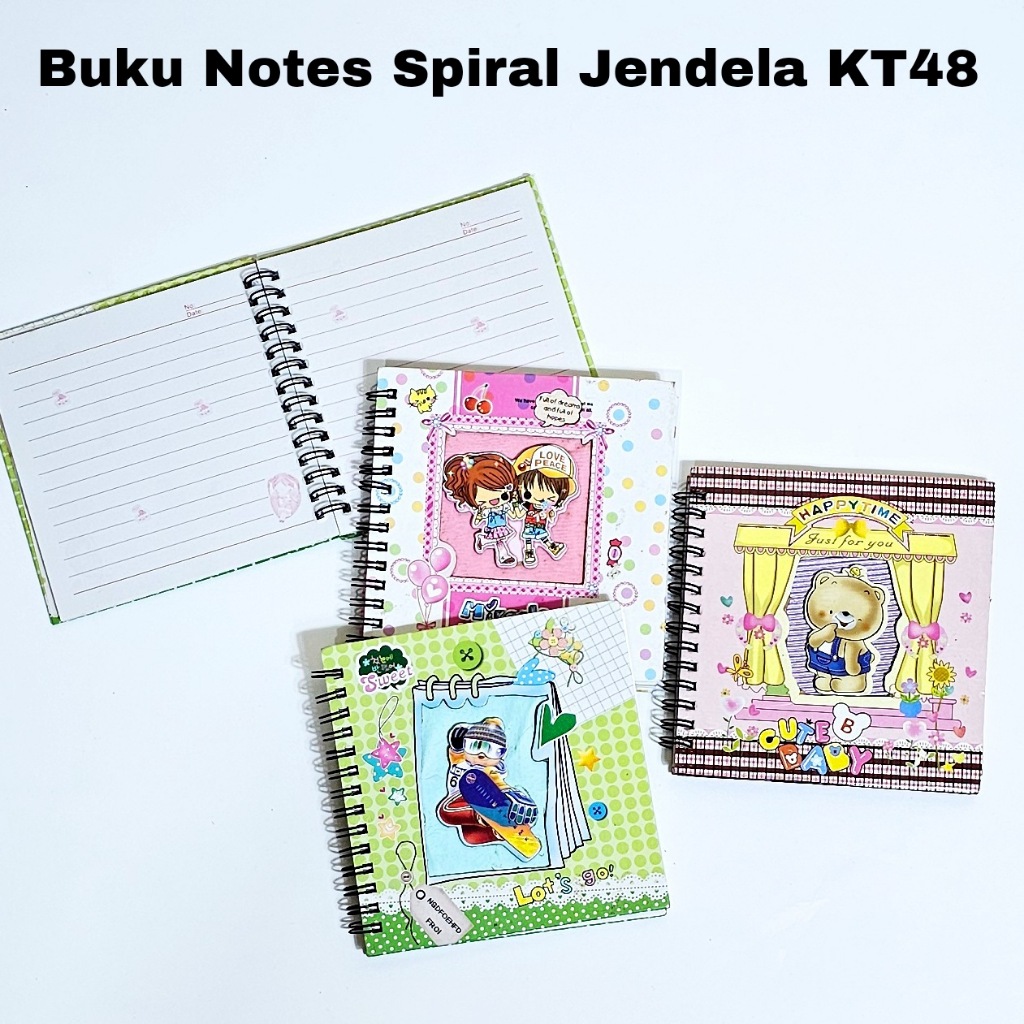 Jual Buku Notes Spiral Jendela KT48 (motif random)/Buku Catatan/Note ...