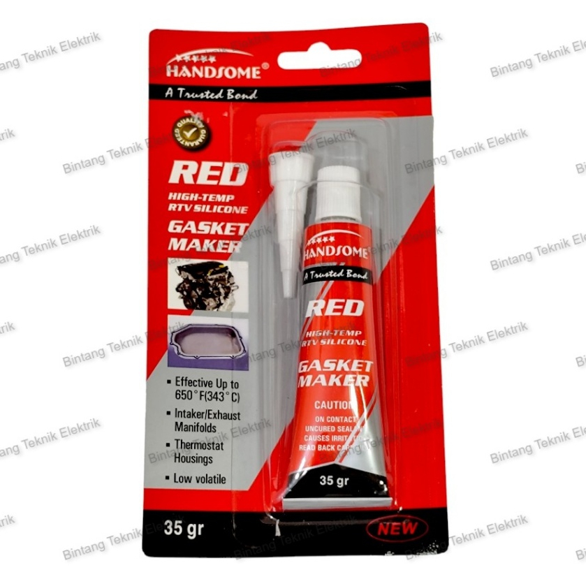 Jual LEM RED SILICONE / LEM GASKET / LEM SILICONE RED 35gr HANDSOME ...