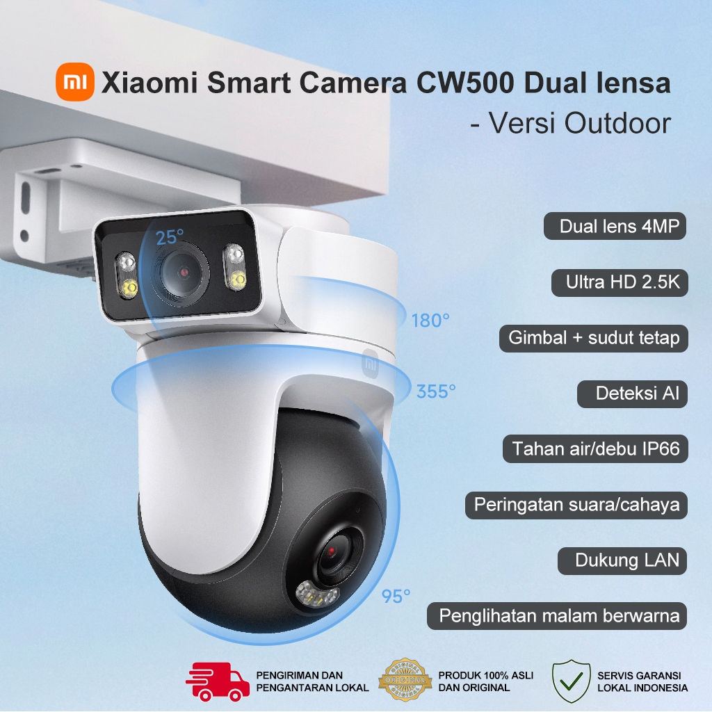 Jual Xiaomi CCTV WiFi Outdoor 4MP Dual Lens 360° PTZ IP Camera ...