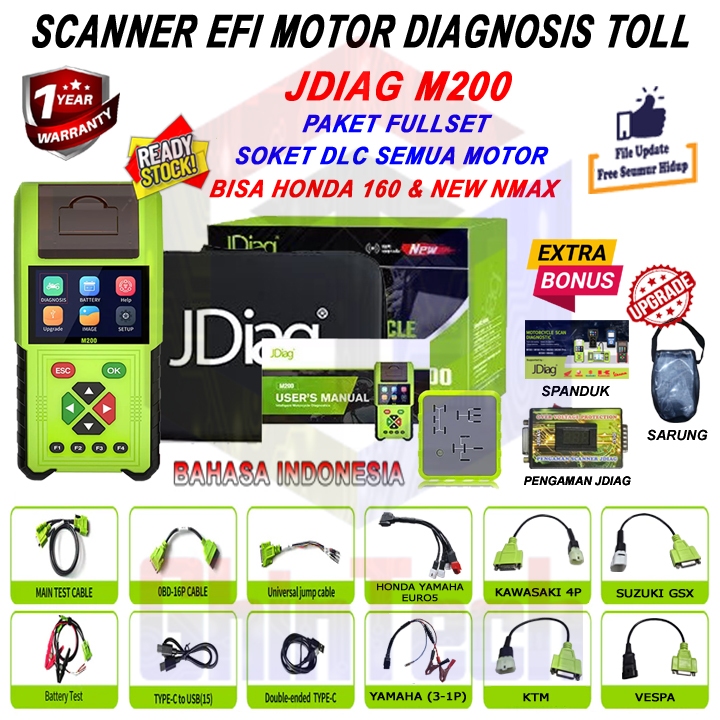 Jual Scanner Motor JDiag M200 / M200 PRO REMAP Motor Scanner Function Diagnostic Tool Diagnosis ...
