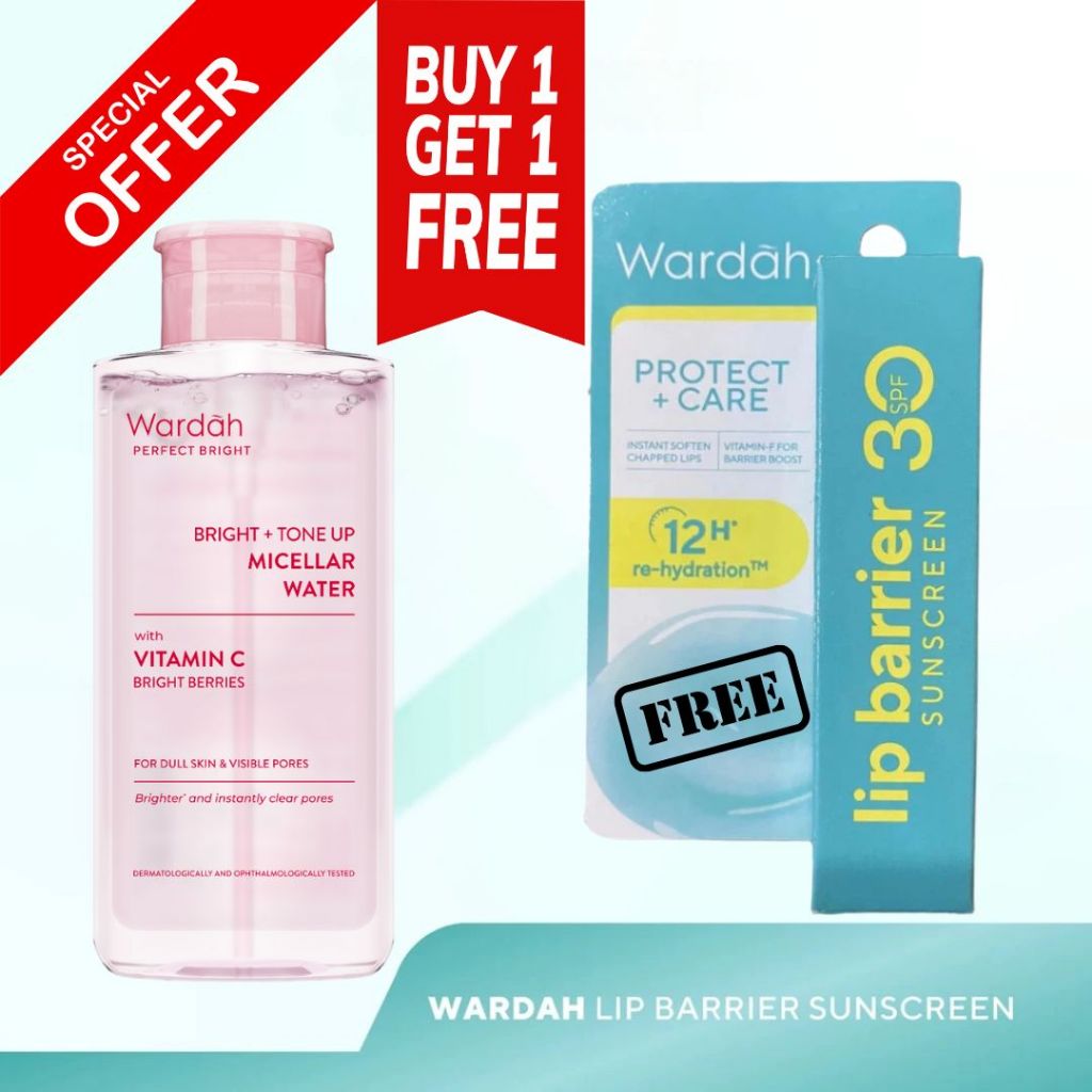 Jual B1G1 Micelar+LipBalm | Wardah Perfect Bright Tone Up Micellar ...