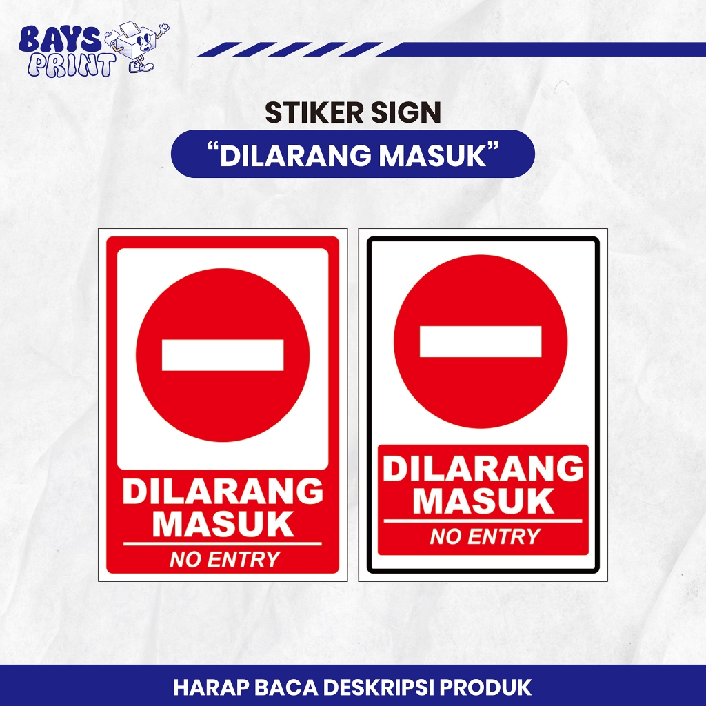 Jual STIKER DILARANG MASUK | STICKER SIGN DILARANG MASUK | LABEL STIKER ...