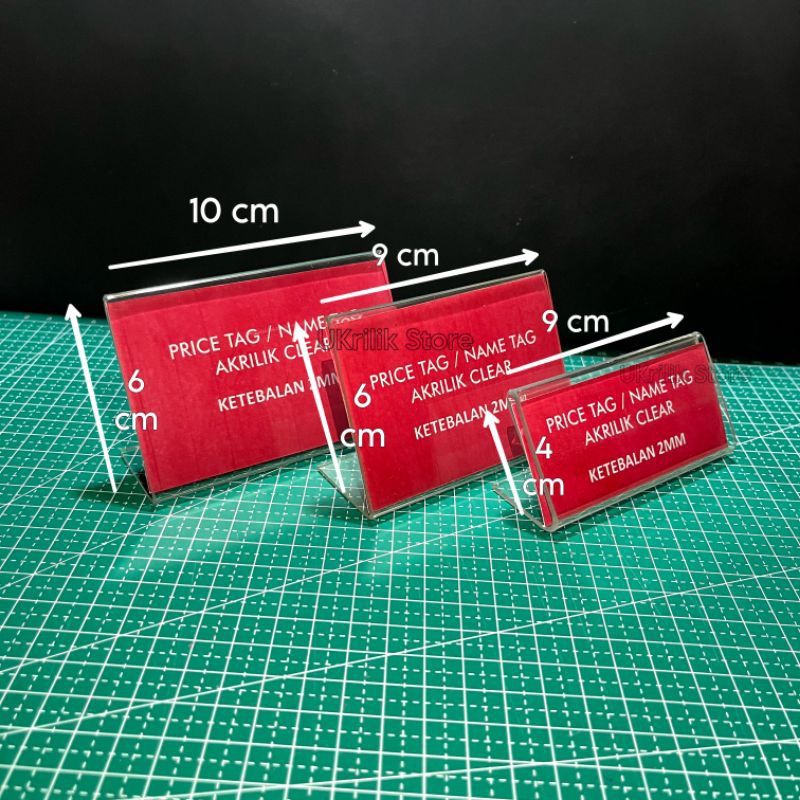 Jual Akrilik Clear Price Tag / Name Tag Tebal 2mm Landscape L | Shopee ...