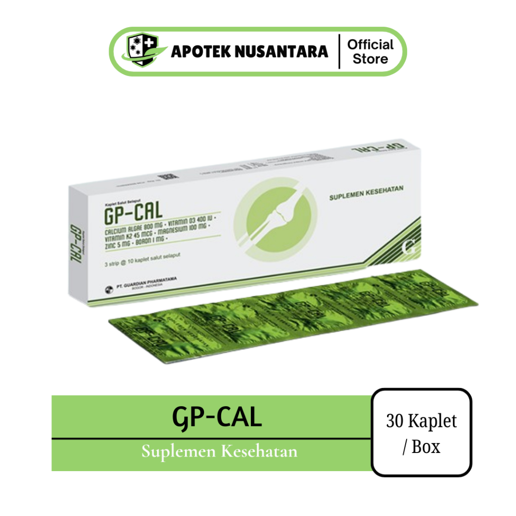 Jual GP-CAL | 1 Box 30 Tablet | Membantu Memelihara Tulang | Membantu ...